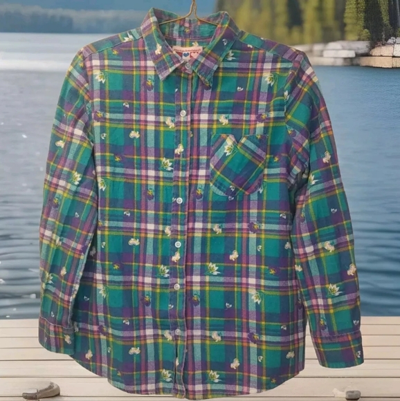 American Sweatheart | Tops | Y2k American Sweetheart Floral Plaid ...